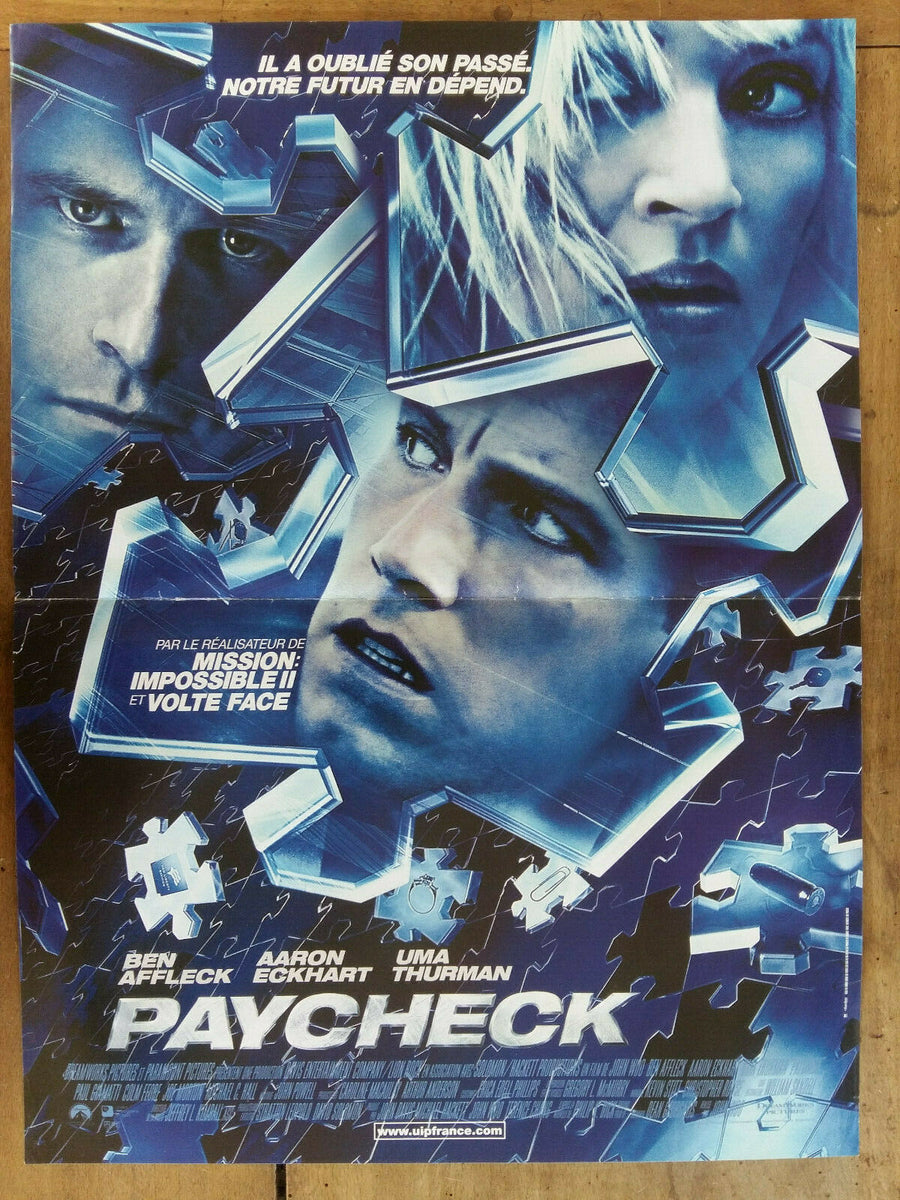 Poster PAYCHECK John WHOO Ben AFFLECK Aaron ECKHART Uma THURMAN 40x60c ...