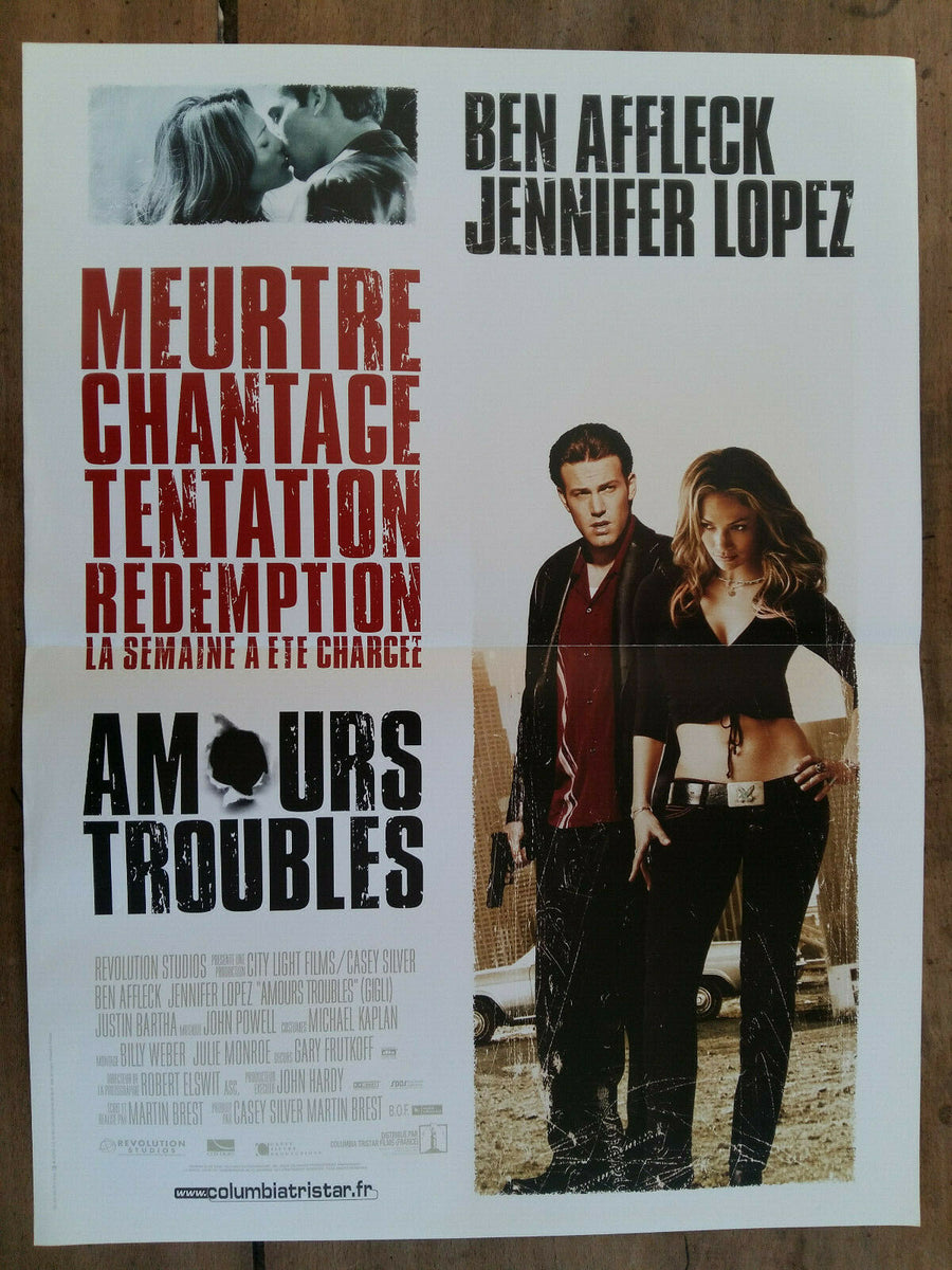 Poster LOVE TROUBLES Martin BREST Ben AFFLECK Jennifer LOPEZ 40x60cm ...