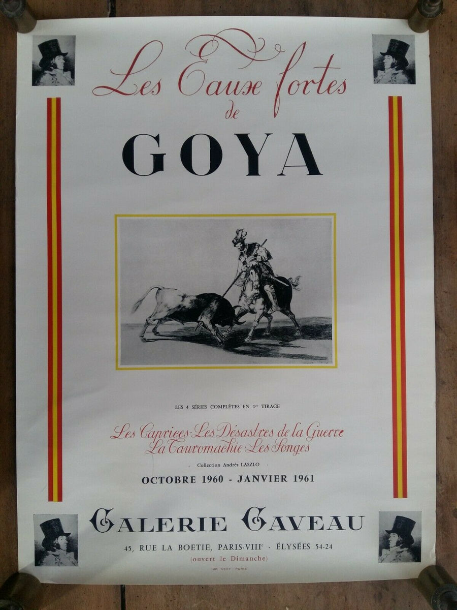 Exhibition Poster Les Eaux Fortes de GOYA GAVEAU Gallery 1961 * – CINEAD