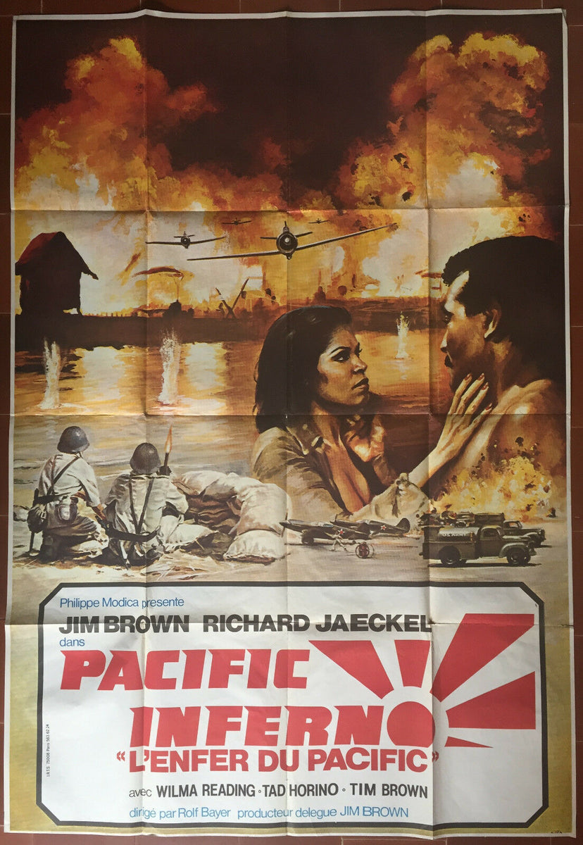 Affiche PACIFIC INFERNO Richard Jaeckel JIM BROWN Rolf Bayer 120x160cm ...