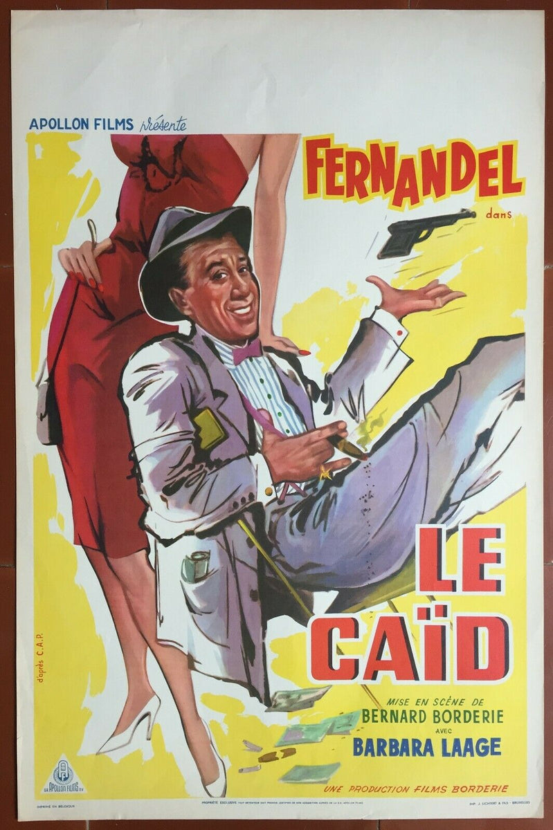 Belgian Poster LE CAID Bernard Borderie FERNANDEL Barbara Laage 36x54c ...