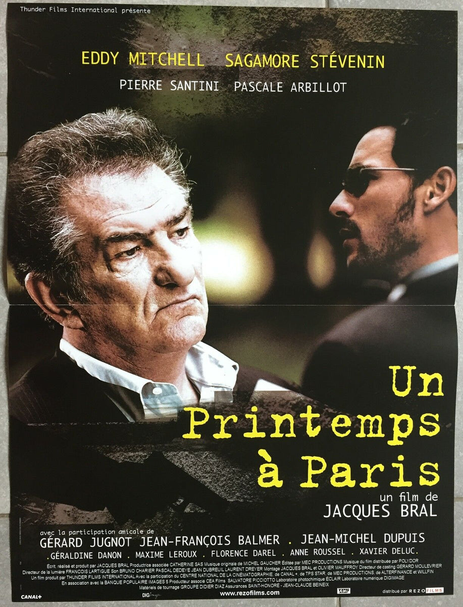 Poster A SPRING IN PARIS Jacques Bral EDDY MITCHELL Stévenin 40x60cm ...