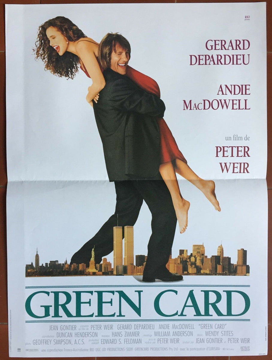 GREEN CARD poster Peter Weir GERARD DEPARDIEU Andie Mac Dowell 40x60cm ...