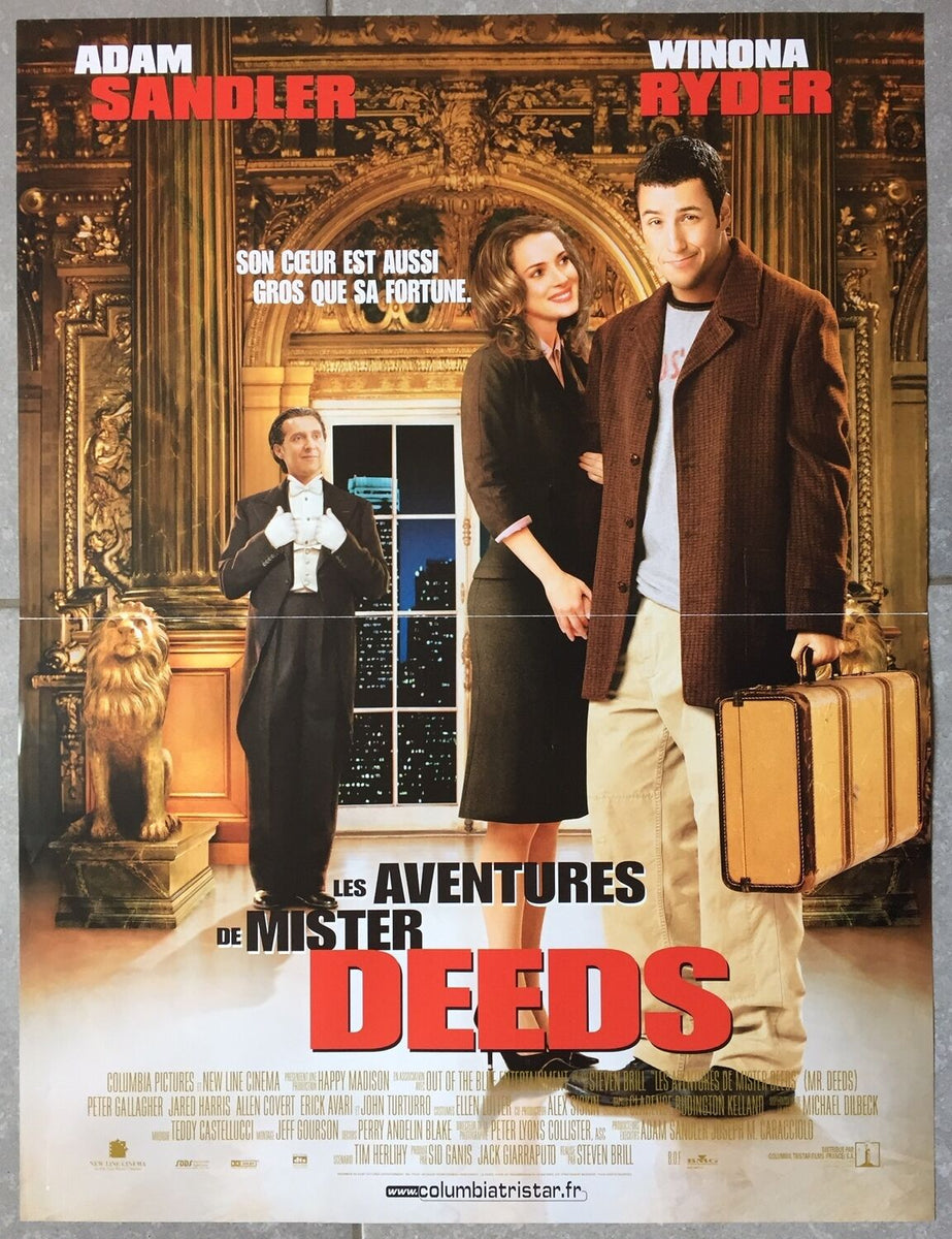Poster THE ADVENTURES OF MISTER DEEDS Winona Ryder ADAM SANDLER 40x60c ...