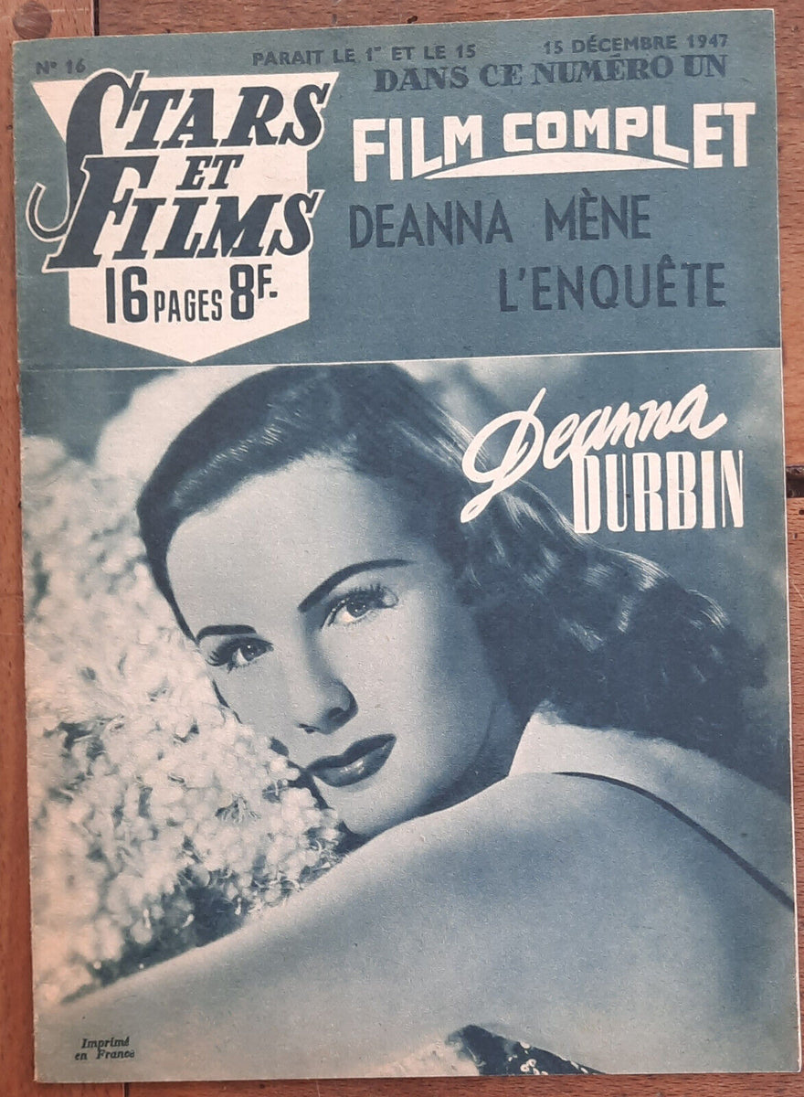 Magazine STARS ET FILMS DEANNA MENE L'ENQUETE Deanna DURBIN Ralph BELL ...