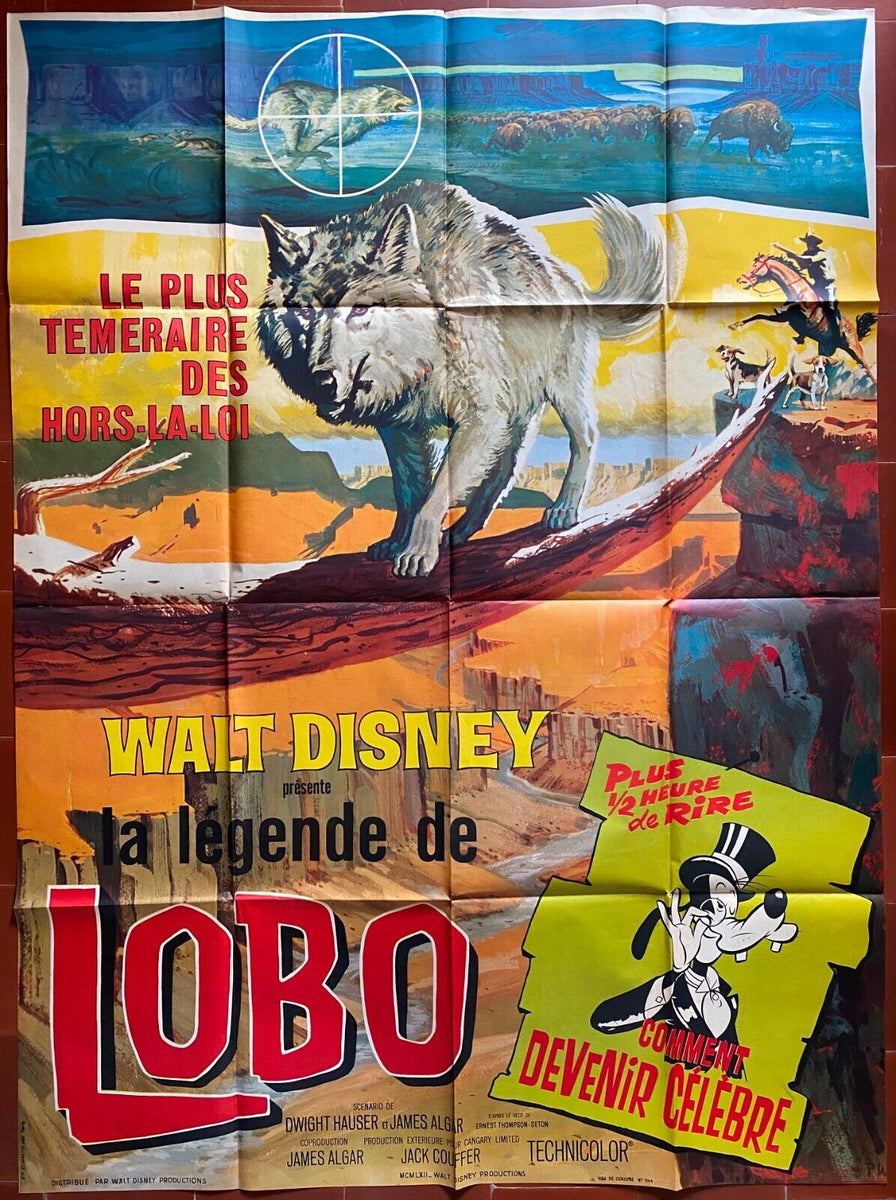 Poster THE LEGEND OF LOBO Legend of Lobo WALT DISNEY James Algar 120x1 ...