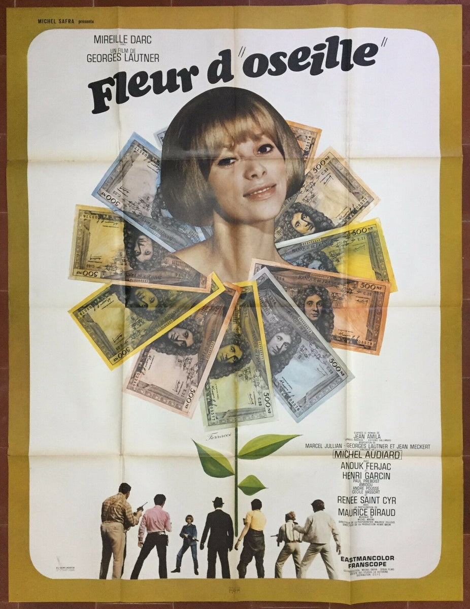 SORREL FLOWER Poster Georges Lautner MIREILLE DARC Anouk Ferjac 120x16 ...