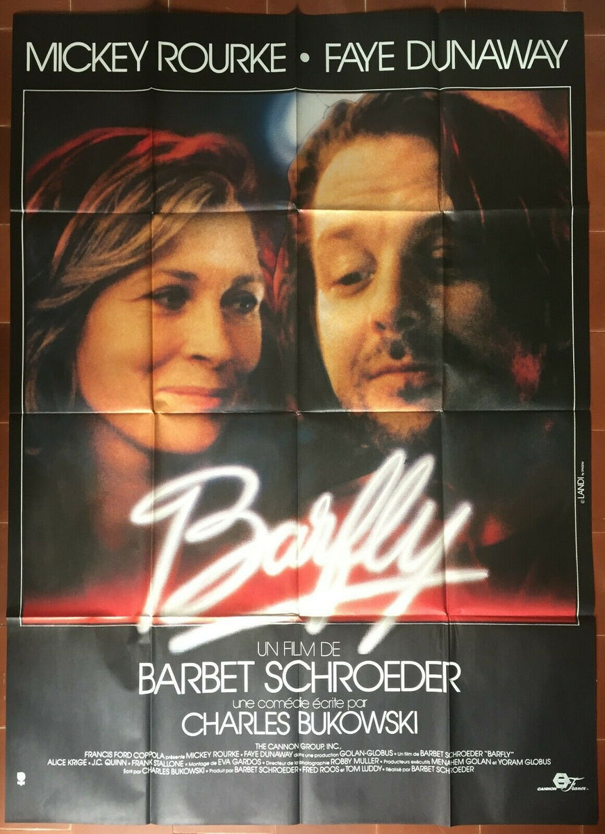 Poster BARFLY Barbet Schroeder MICKEY ROURKE Faye Dunaway 120x160cm ...