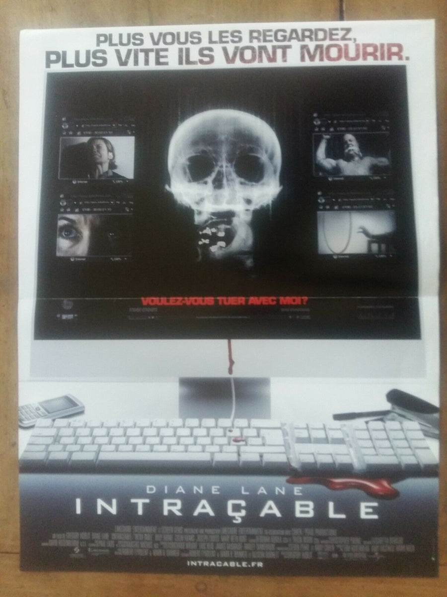 Poster INTRACABLE Grégory HOBLIT diane LANE Horror Skeleton skull 40X6 ...
