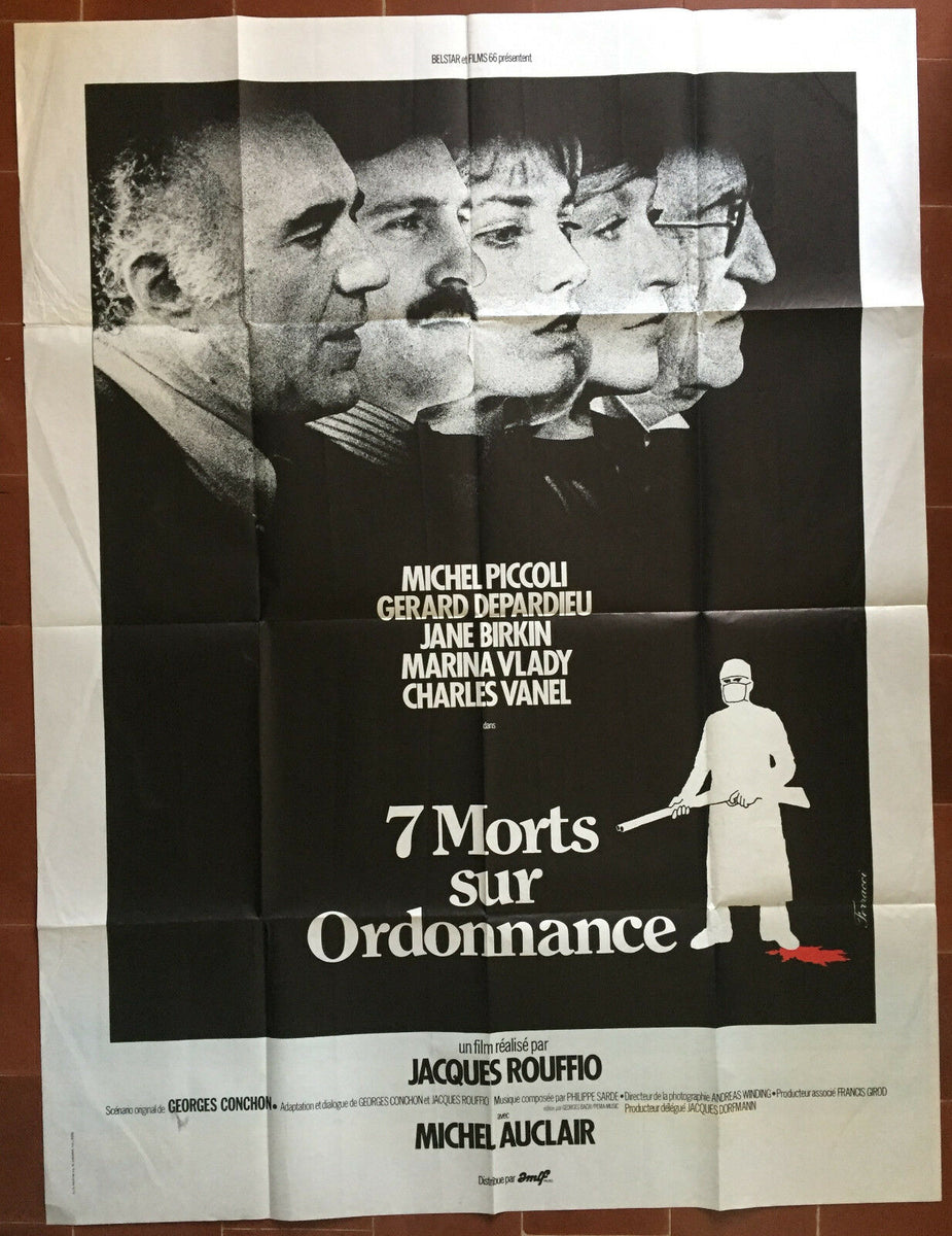 Poster 7 DEAD ON PRESCRIPTION Piccoli GERARD DEPARDIEU Jane Birkin 120 ...
