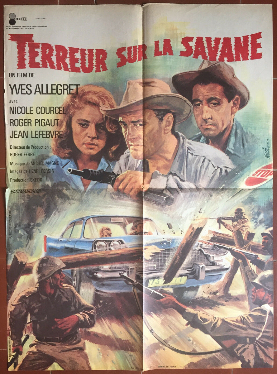 Poster TERROR ON THE SAVANNA Adventurers of Kasai AFRICA Nicole Cource ...