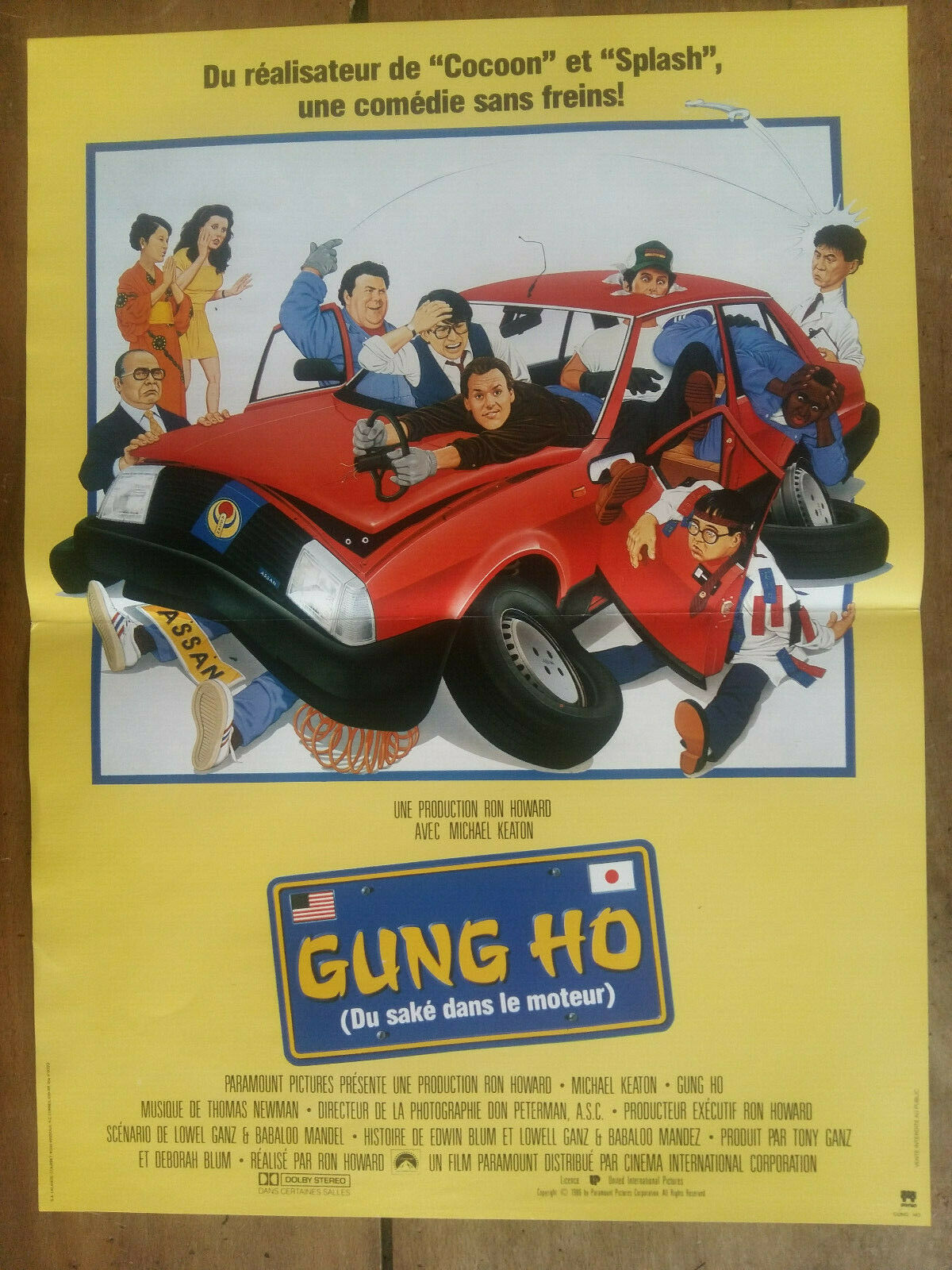GUNG HO Ron HOWARD Michael KEATON poster "sake in the engine" 40x60cm ...