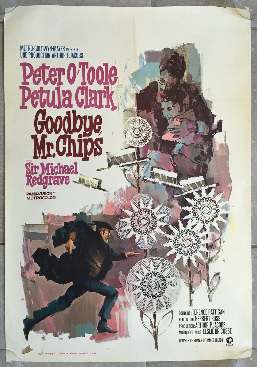Belgian Poster GOODBYE MR. CHIPS Peter O'Toole PETULA CLARK Michael Re ...
