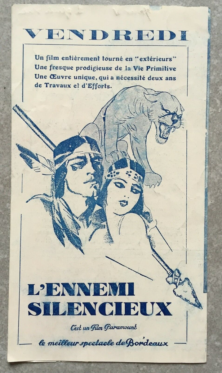 FRENCH PARAMOUNT Bordeaux Program GREEN SPECTER Feyder SILENT ENEMY ...