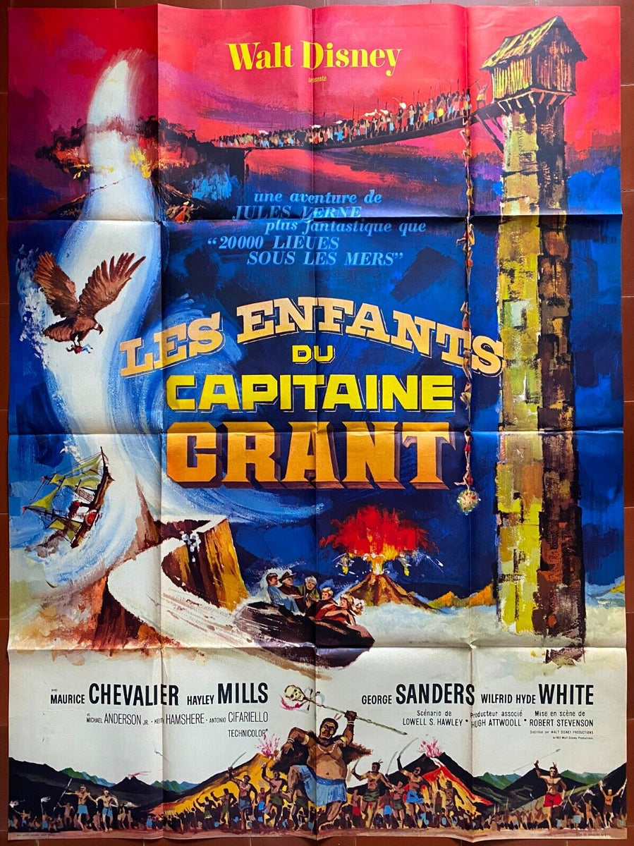 Poster THE CHILDREN OF CAPTAIN GRANT Maurice Chevalier WALT DISNEY 120 ...