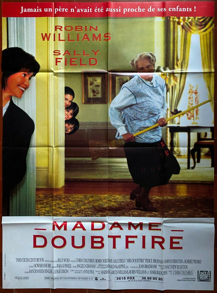 Poster MADAME DOUBTFIRE Sally Field ROBIN WILLIAMS Pierce Brosnan 120x ...