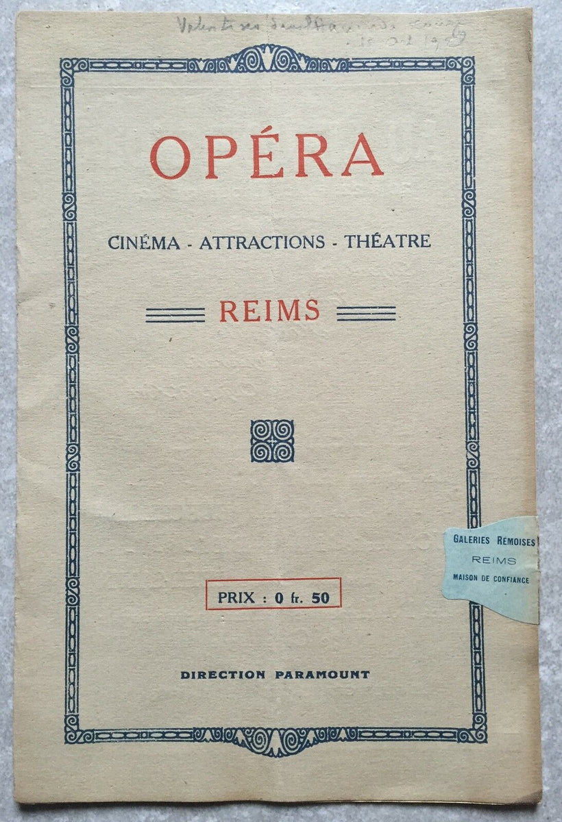 Program OPERA Cinema Reims L'HACIENDA ROUGE Henabery RUDOLPH VALENTINO ...