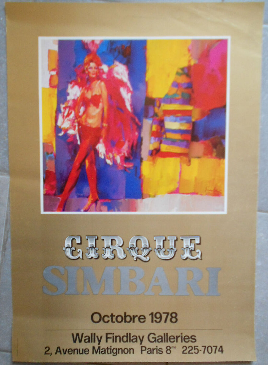 EXHIBITION POSTER Wally Findlay Galleries SIMBARI Circus CIRQUE 1978 ...