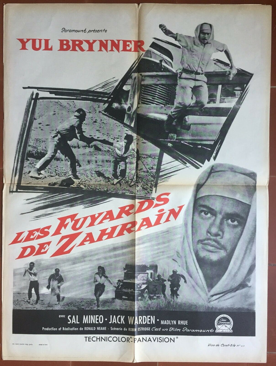 Poster THE FUYARDS FROM ZAHRAIN Escape from Zahrain YUL BRYNNER 60x80c ...