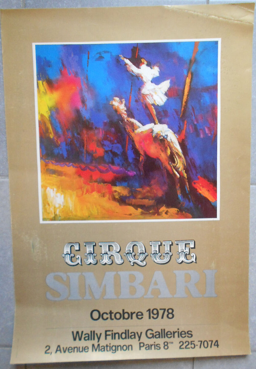 EXHIBITION POSTER Wally Findlay Galleries SIMBARI Circus CIRQUE Voltig ...