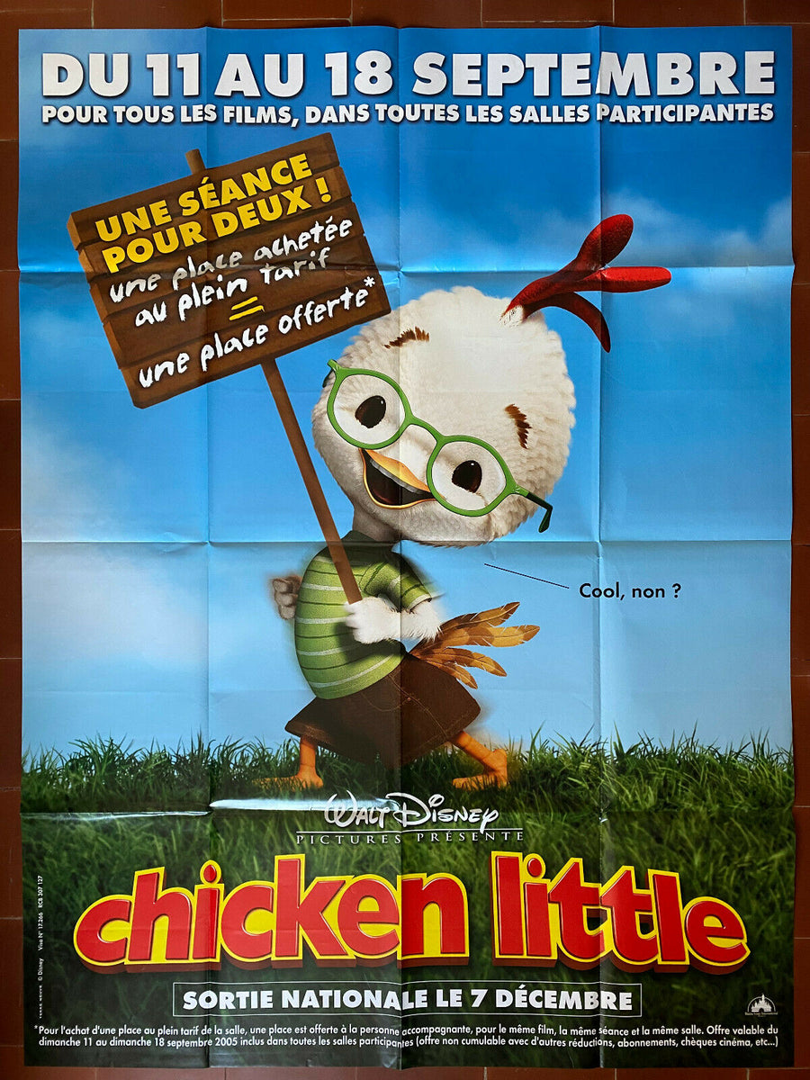 Affiche CHICKEN LITTLE dessin anime enfant Walt Disney poussin 120x160 ...