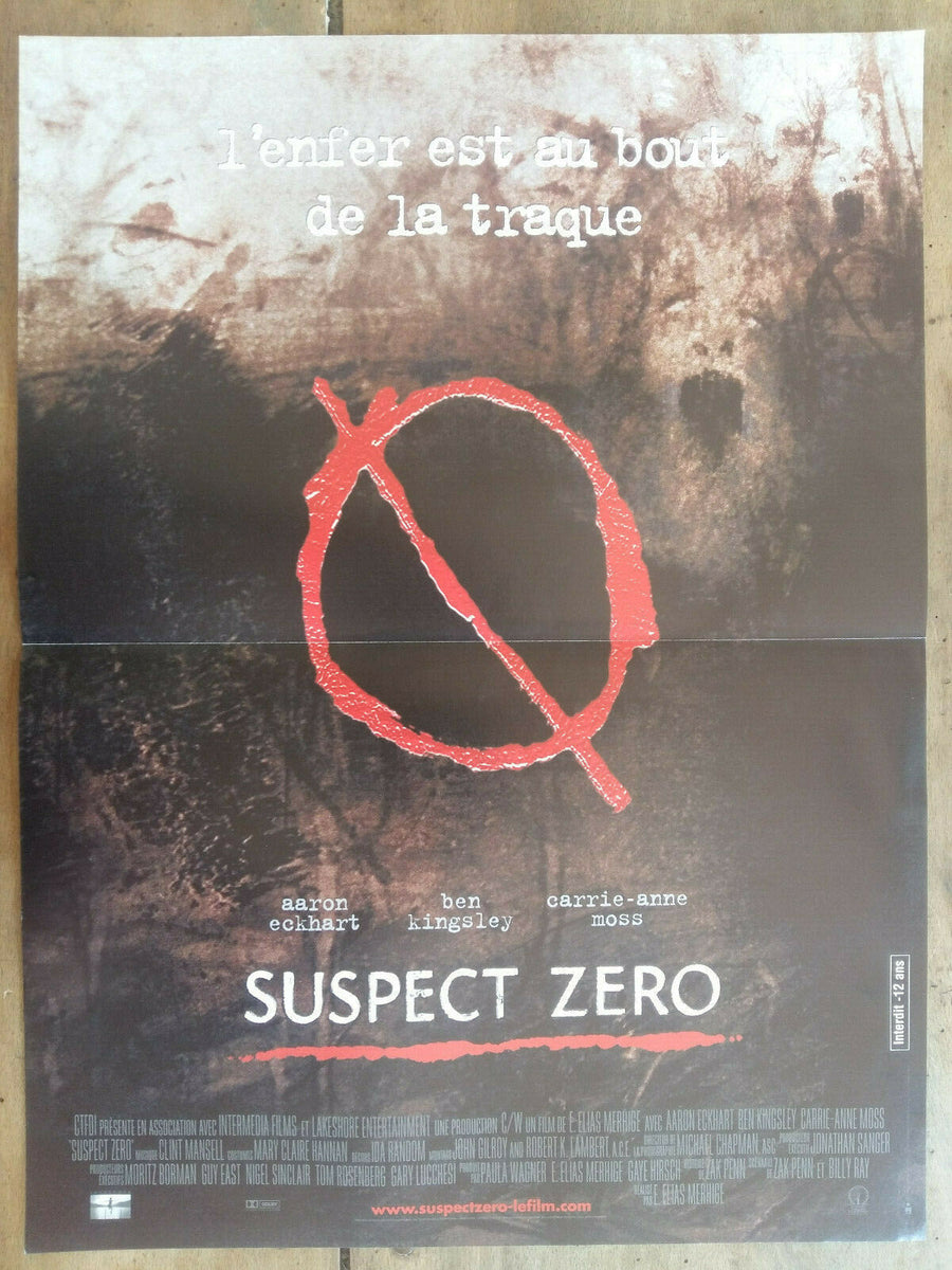 Poster SUSPECT ZERO Elias MERHIGE Aaron ECKHART Ben KINGSLEY 40x60cm ...