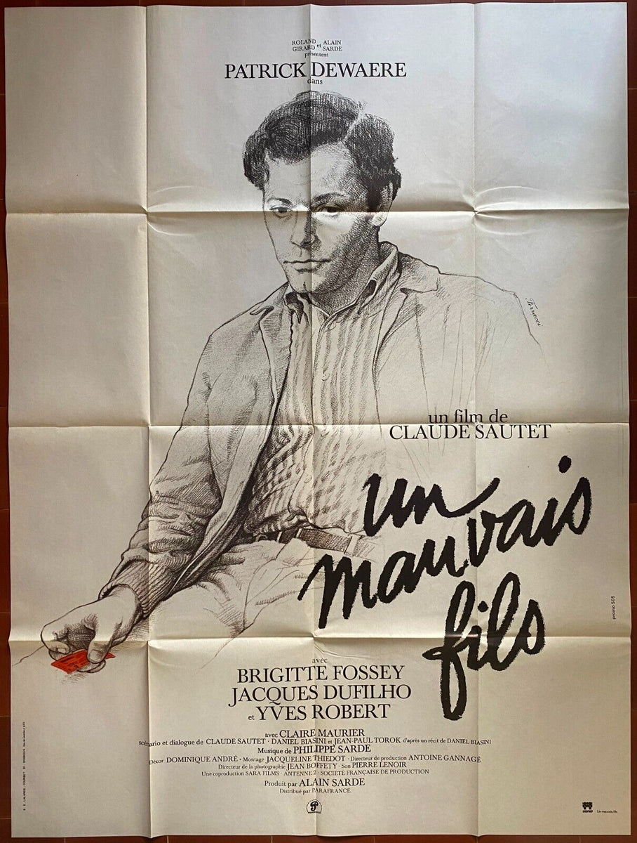 Poster A BAD SON Claude Sautet PATRICK DEWAERE Brigitte Fossey 120x160 ...