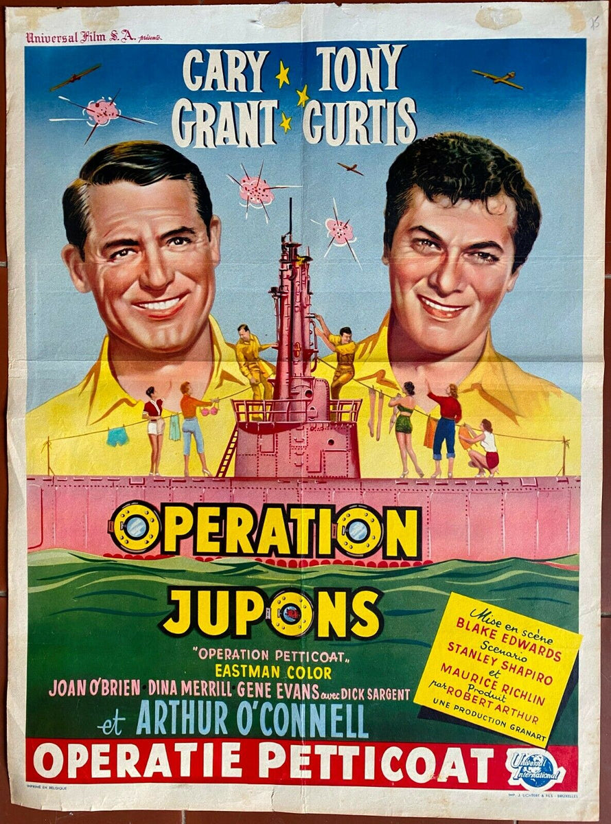 Belgian Poster OPERATION JUPONS Operation Petticoat CARY GRANT Submari ...