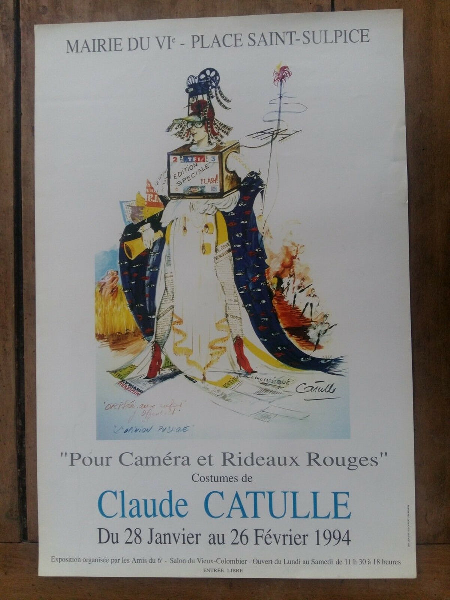 CLAUDE CATULLE poster Camera and red curtains Town Hall of the 6th cen ...