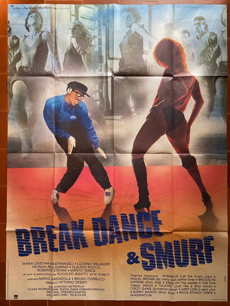 Affiche BREAK DANCE ET SMURF Vittorio DE SISTI Gina ROVERE Danse 120x1 ...