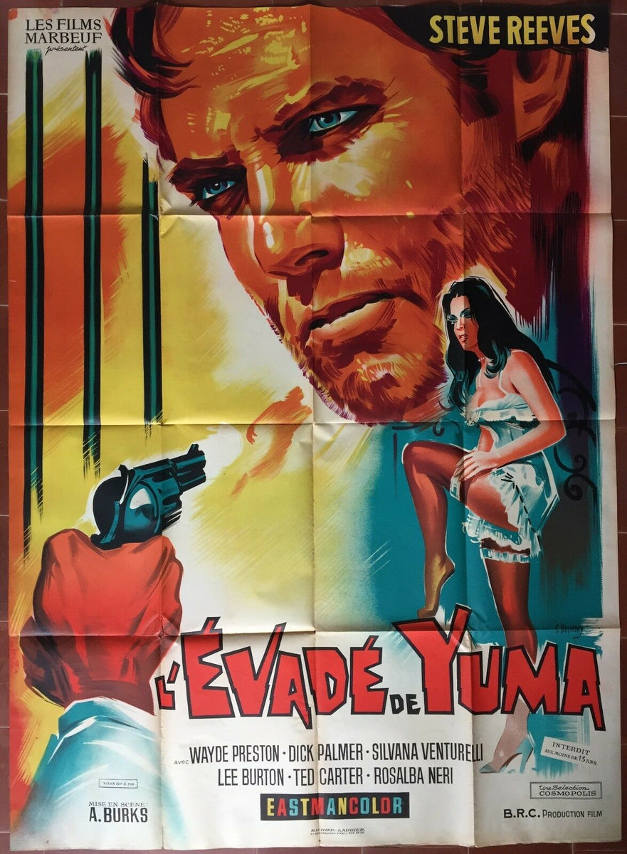 Poster ESCAPE FROM YUMA Wayde Preston STEEVE REEVES Western 120x160 ...