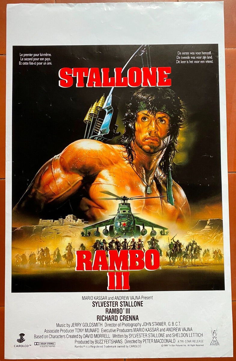 Affiche RAMBO III Peter MacDonald SYLVESTER STALLONE Richard Crenna 35 ...