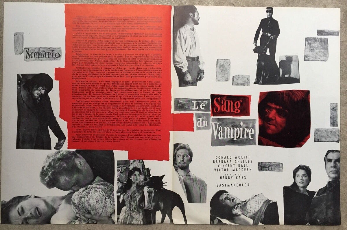 Press Kit SANG DU VAMPIRE Blood Of Vampire BARBARA SHELLEY Henry Cass ...