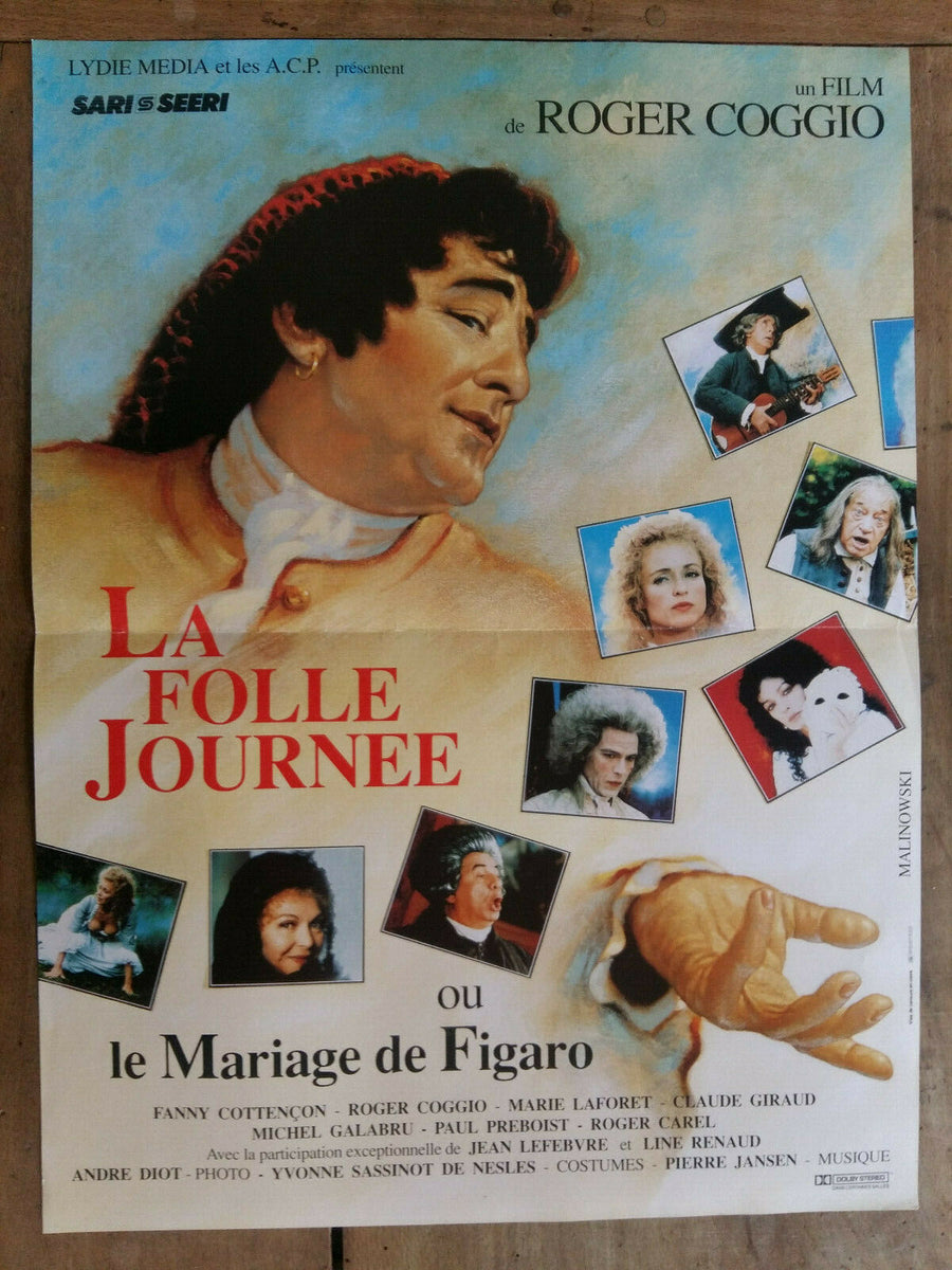 Poster LA FOLLE JOURNEE Roger COGGIO Fanny COTTENCON Marie LAFORET 40x ...