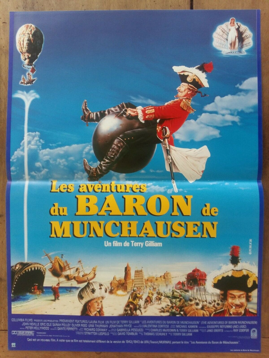 Poster THE ADVENTURES OF BARON OF MUNCHAUSEN John Neville TERRY GILLIA ...