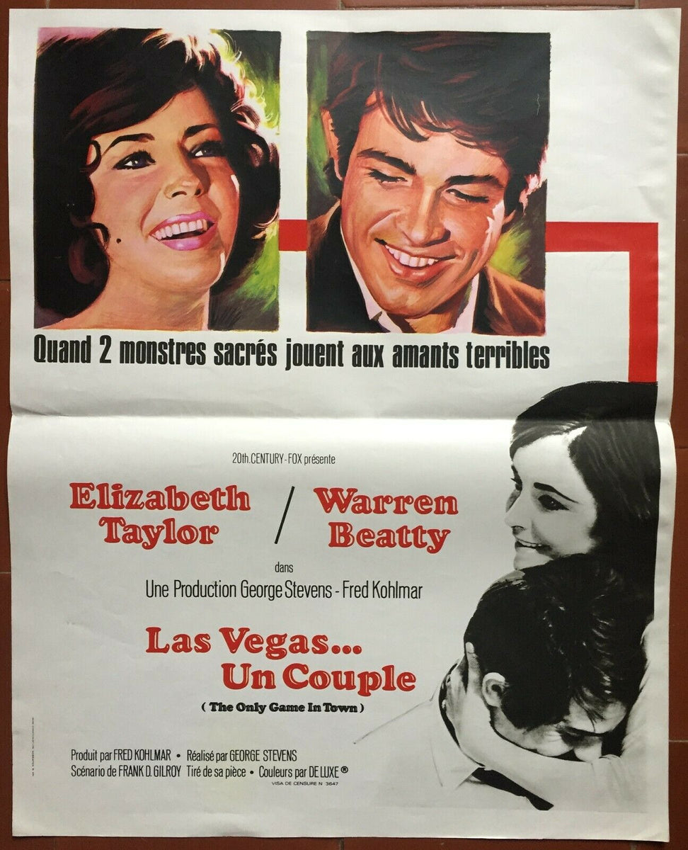 Poster LAS VEGAS A COUPLE Only Game in Town ELIZABETH TAYLOR Warren Be – CINEAD