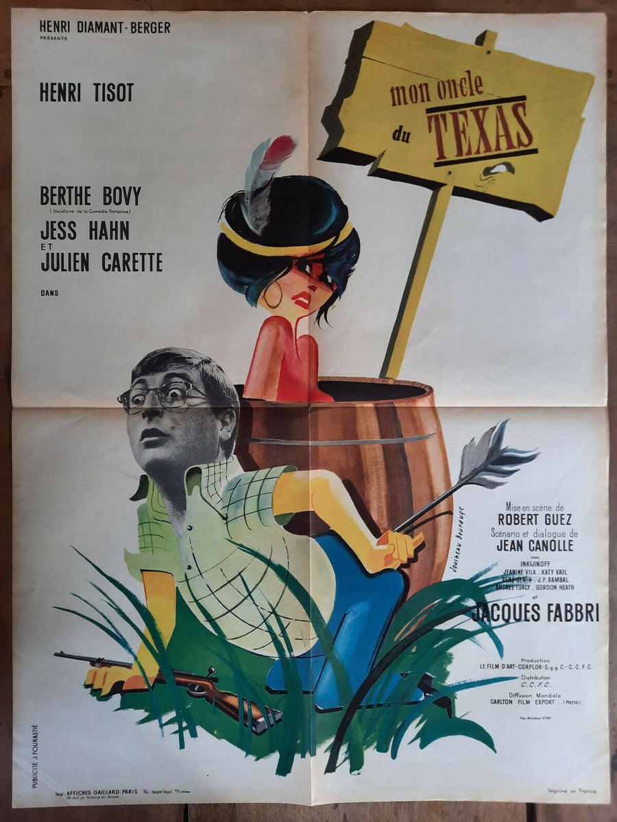 Poster MY UNCLE FROM TEXAS Robert GUEZ Henri TISOT Berthe BOVY 60x80cm ...