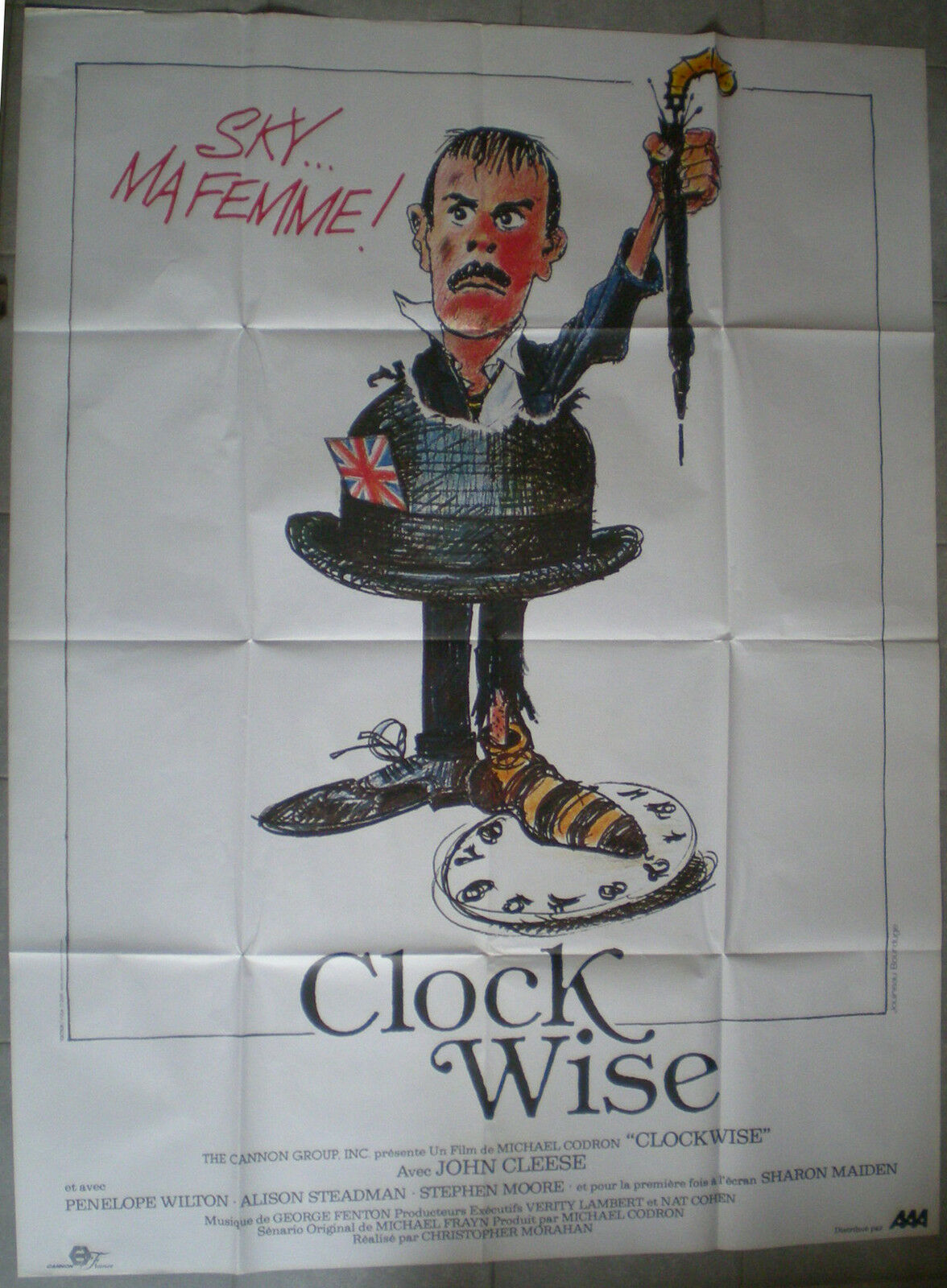 CLOCK WISE John Cleese CHRISTOPHER MORAHAN Alison Steadman 120x160cm ...
