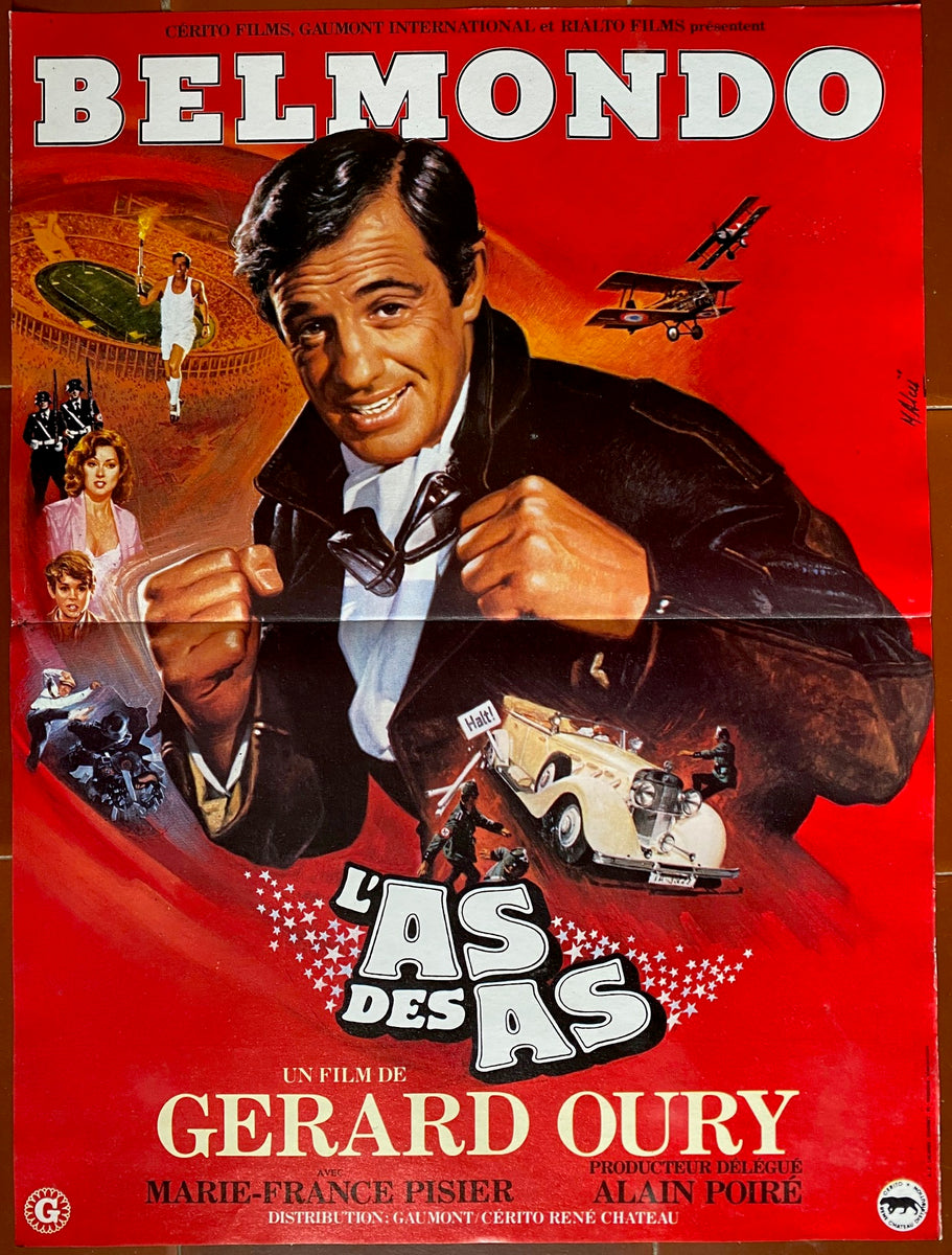 Affiche L'AS DES AS Gérard Oury JEAN-PAUL BELMONDO Marie-France Pisier ...