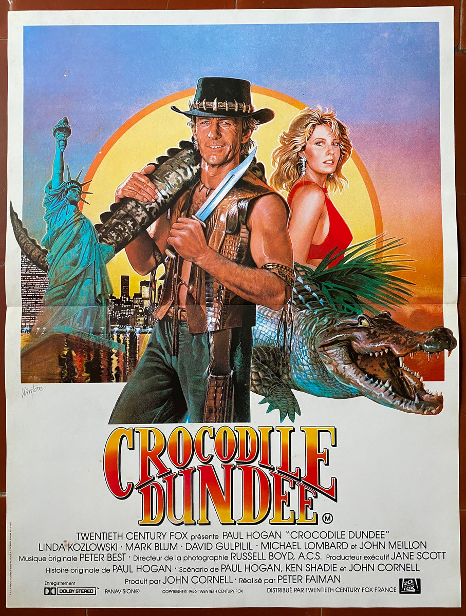 Poster CROCODILE DUNDEE Peter FAIMAN Paul HOGAN Linda KOZLOWSKI 40x60c ...